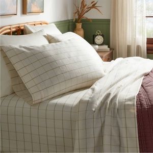 Threshold | Bedding | Threshold Nwt Flannel Sheet Set Ivory Windowpane ...